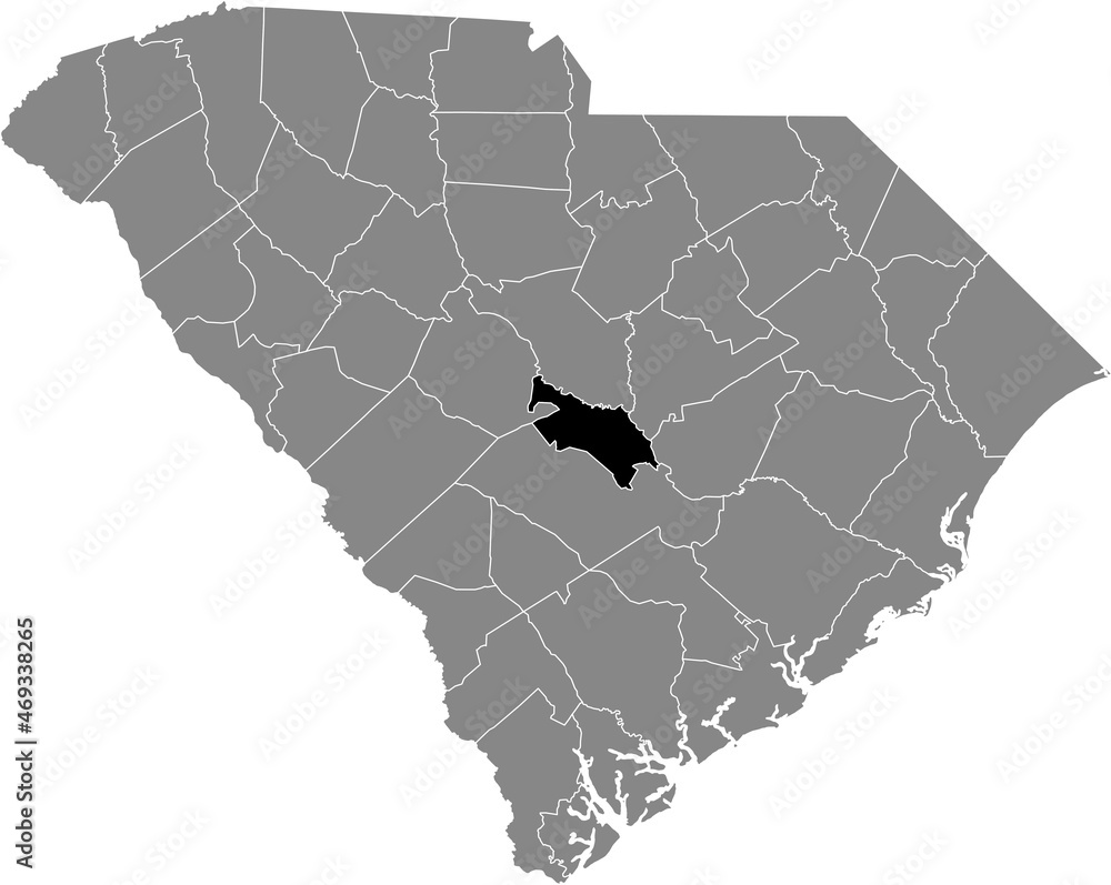 Black highlighted location map of the Calhoun County inside gray ...