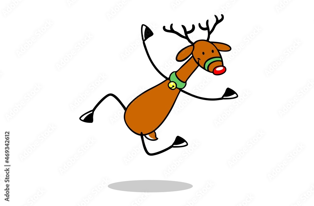 Tanzendes und springendes Rentier zu Weihnachten Stock Illustration ...