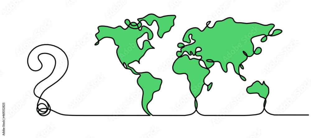 Map of planet Earth as line drawing on white as background. Vector ...