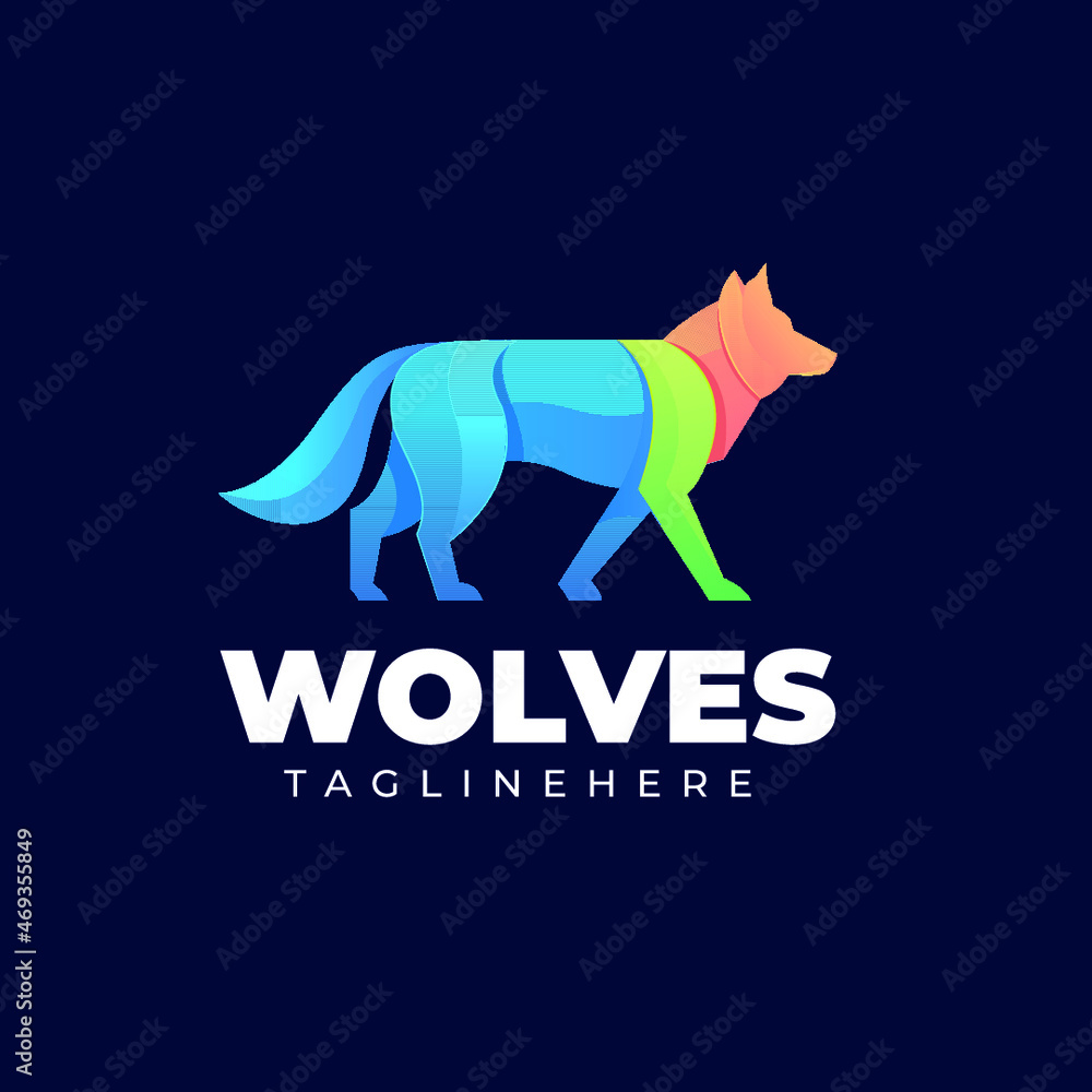 Wolves Modern Logo Design Stock Vector | Adobe Stock
