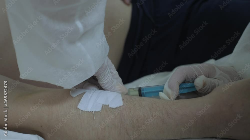 Intravenous injection. Flushing the catheter. Drug administration ...