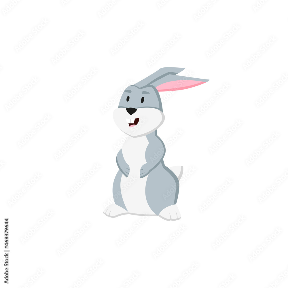 Conejo animado. Concepto de animal y naturaleza. Ilustración vectorial ...