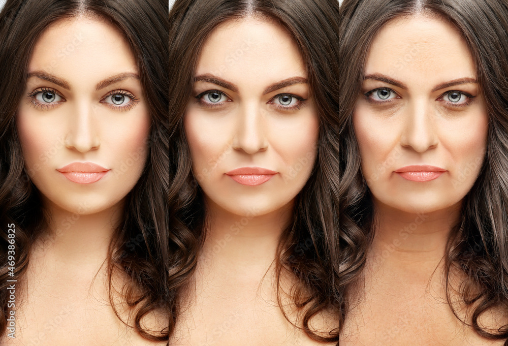 Aging process.Age changes.Aging.Woman of different ages-30,40,50, Stock ...