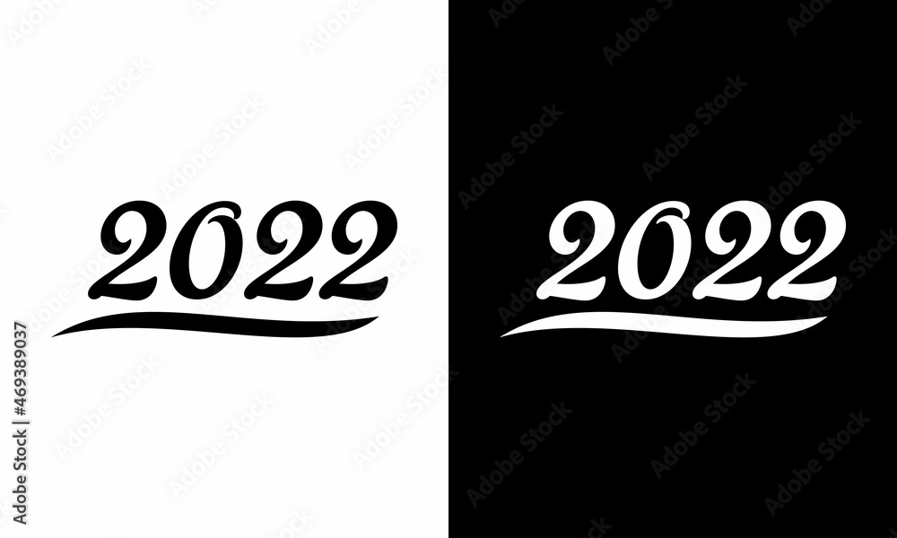 Happy New Year 2022 text design. for Brochure design template, card ...