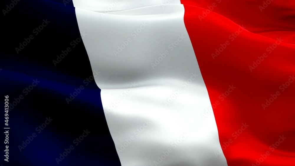 France flag is waving 3D animation. French flag waving in the wind ...