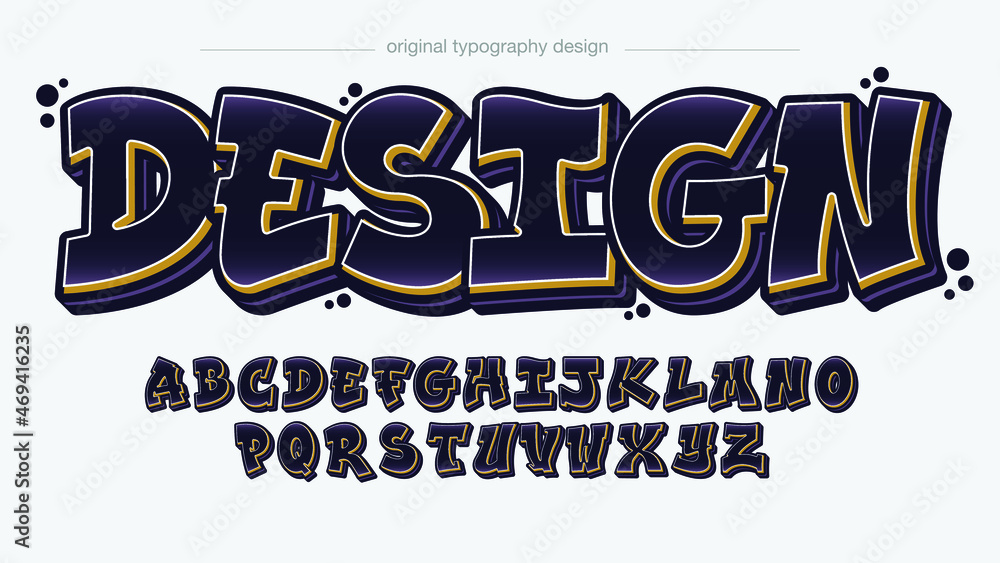 black and gold bold 3d graffiti text font effect Stock Vector | Adobe Stock