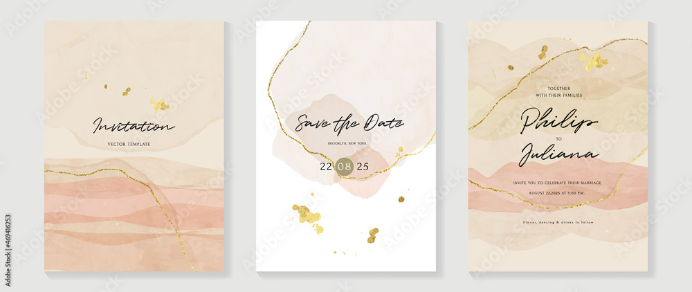 Abstract art background vector. Luxury invitation card background with ...