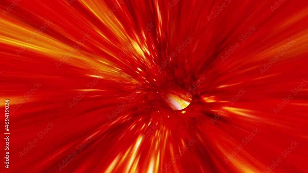 Vídeo do Stock: Abstract glow Yellow red energy warp hyperspace tunnel ...