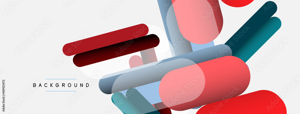 Overlapping round shapes and lines background. Vector illustration for ...