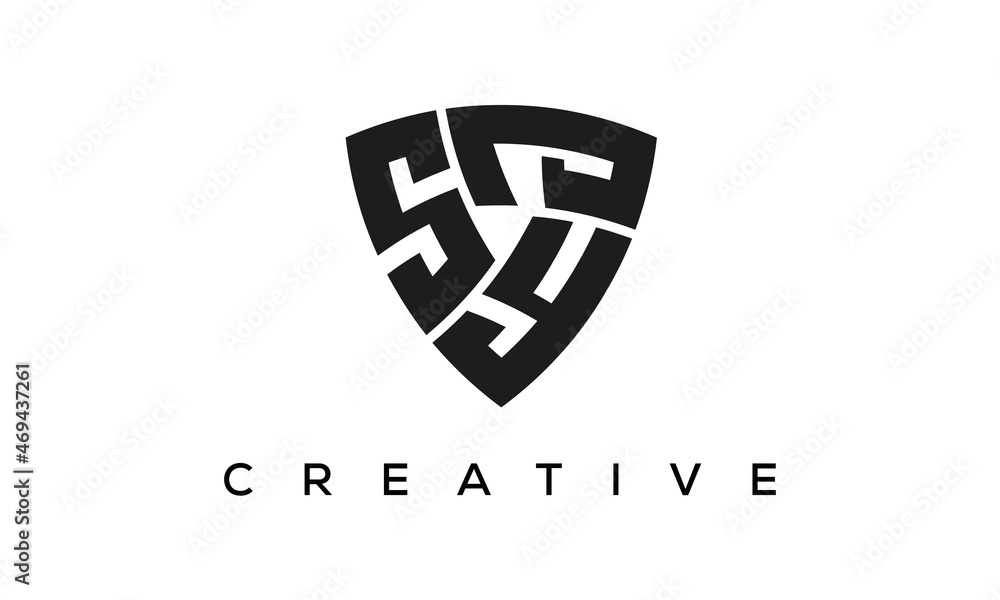 SYJ letters logo, security Shield logo vector Stock Vector | Adobe Stock