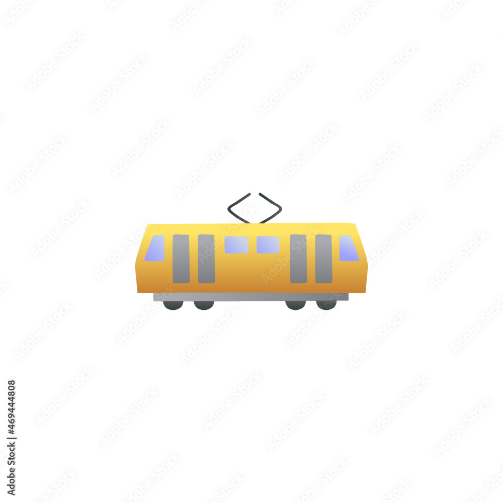 train icon. tram, tramway transportation symbol in gradient color, isolated on white Stock ...