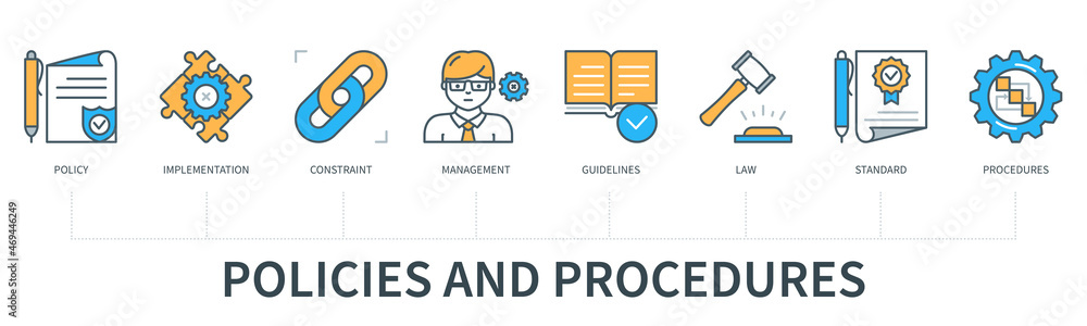 Policies and procedures concept infographics Stock Vector | Adobe Stock