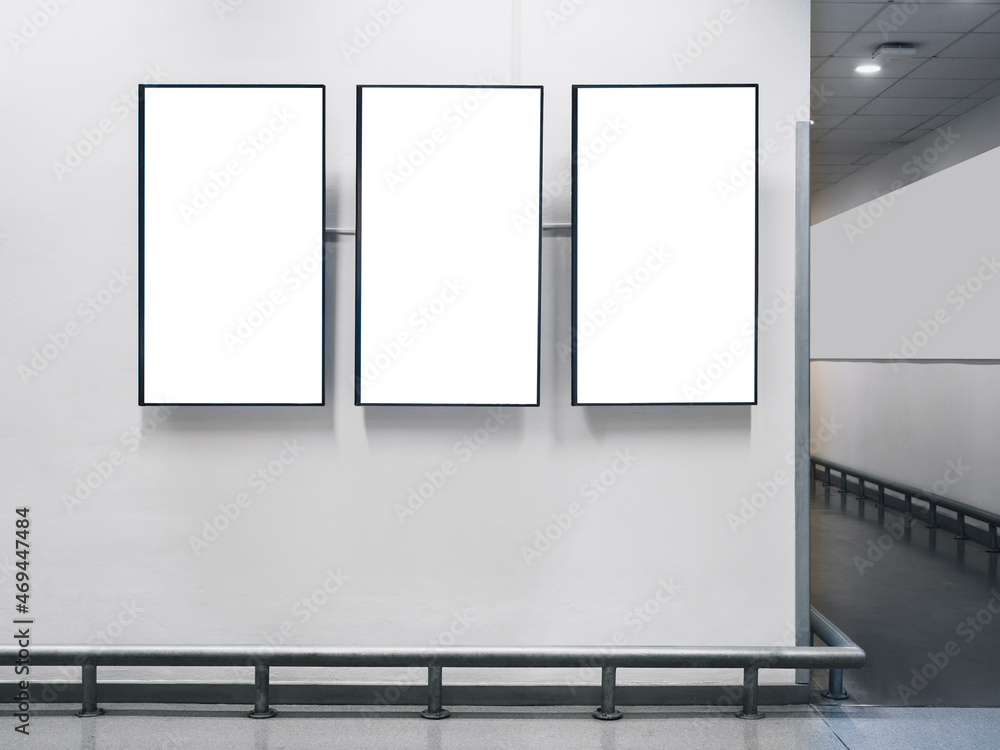 Mock up Digital screen Posters Media Advertisement set sign indoor ...