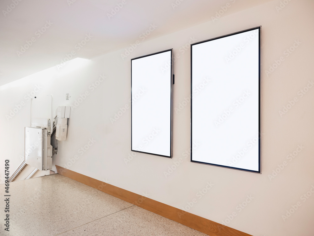 Mock up Media Advertisement Digital screen Posters indoor Building ...