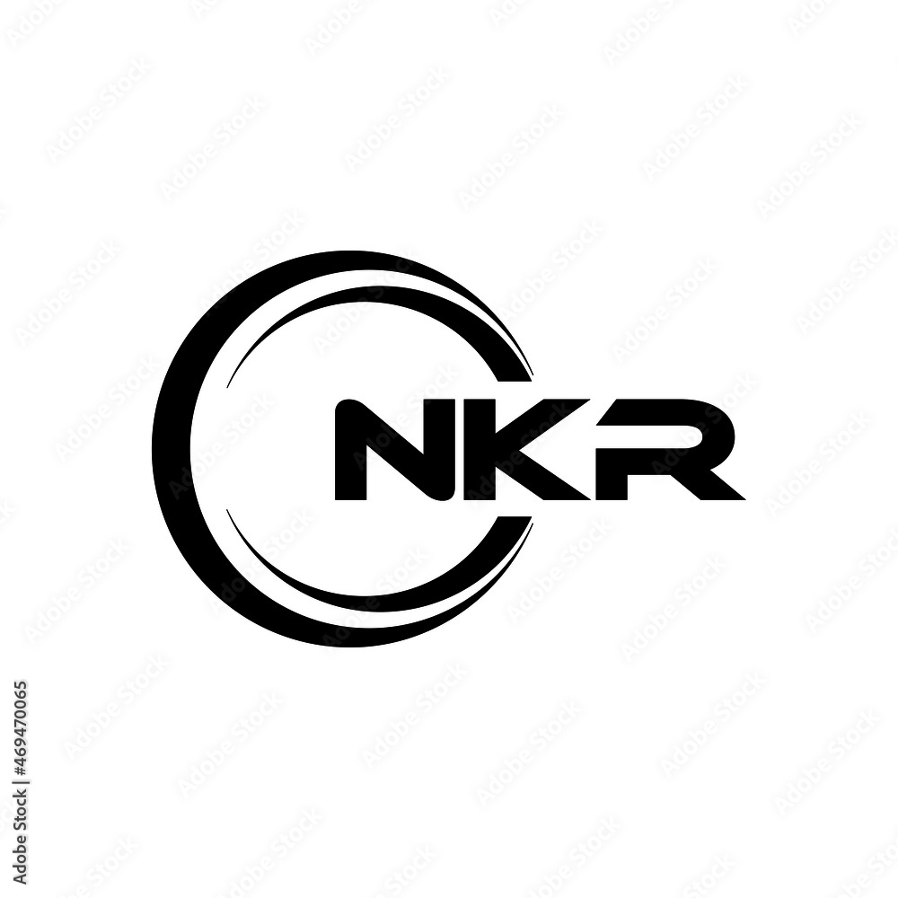 NKR letter logo design with white background in illustrator, vector ...