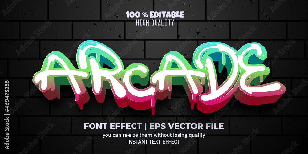 Archade text effect. game text style Stock Vector | Adobe Stock