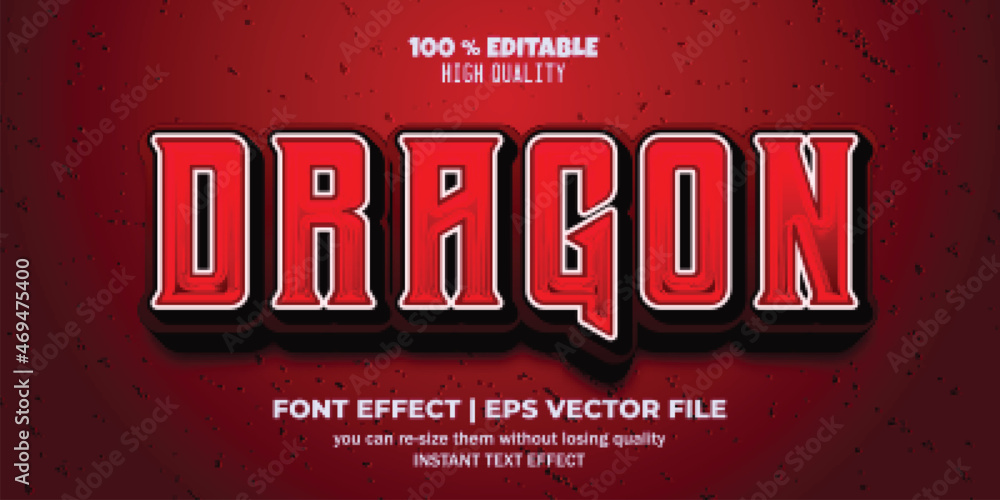 Dragon text effect. game text style Stock-Vektorgrafik | Adobe Stock