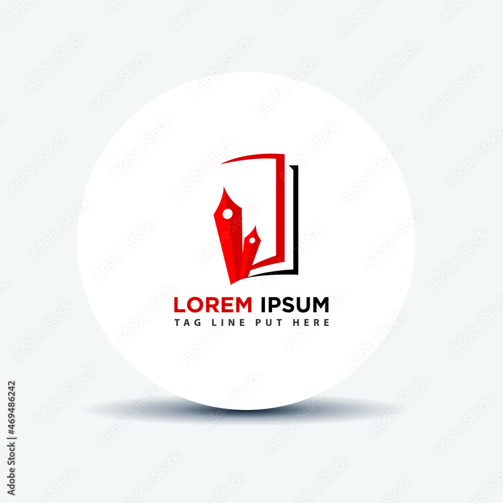 stationery logo, icon for a stationery store, book pane logo Stock ...