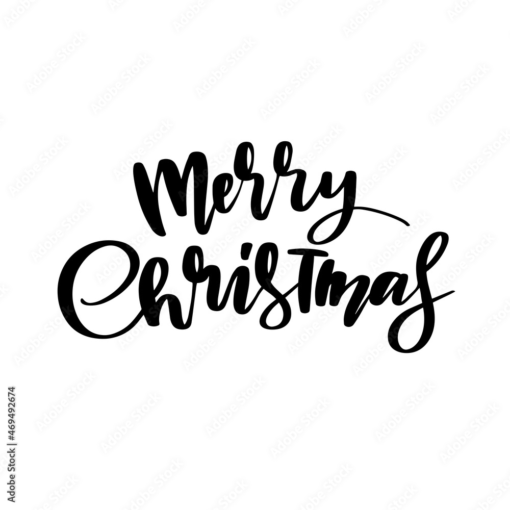 Merry Christmas hand lettering. Vector printable hand letters Stock ...