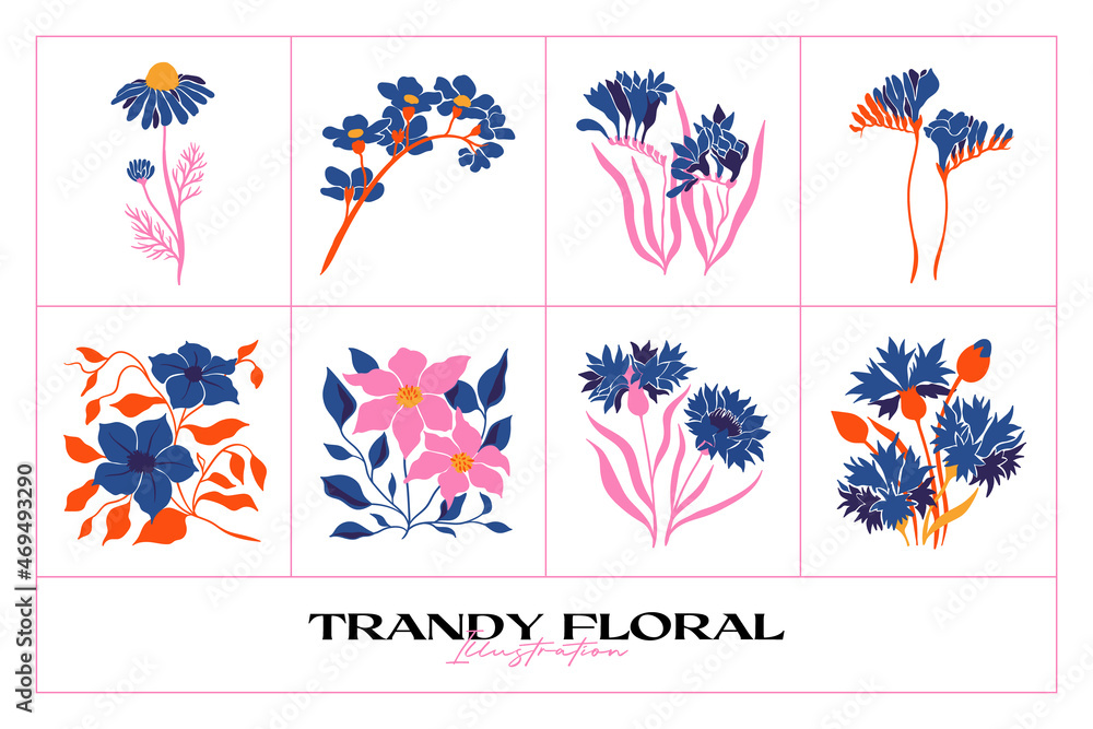 Botanical garden floral plants. Colorful flat vector illustration ...