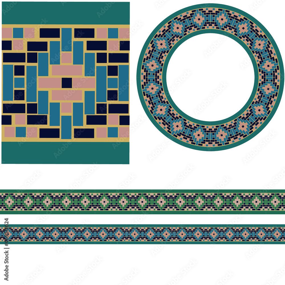 Samarkand buildings pattern - the old school of artists. Islamic ...