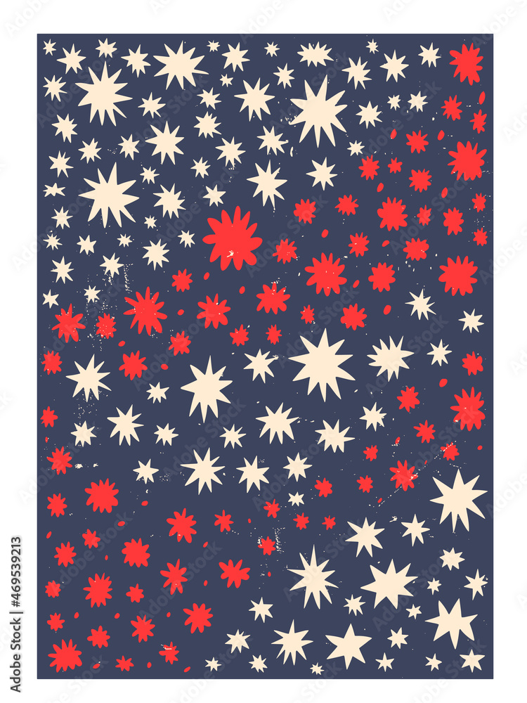 vector interior winter groovy poster.Funky psychedelic pattern with ...