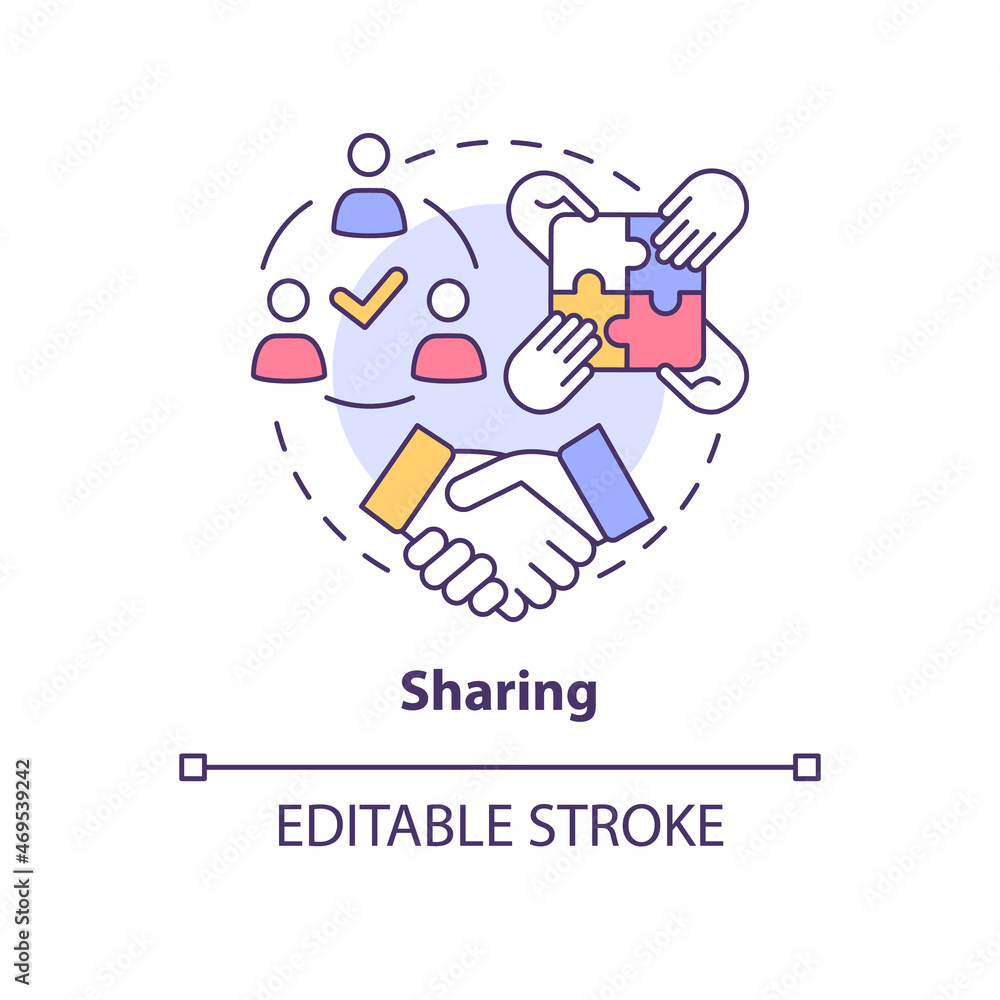 Sharing concept icon. Divide and allocate personal resources. Knowledge ...