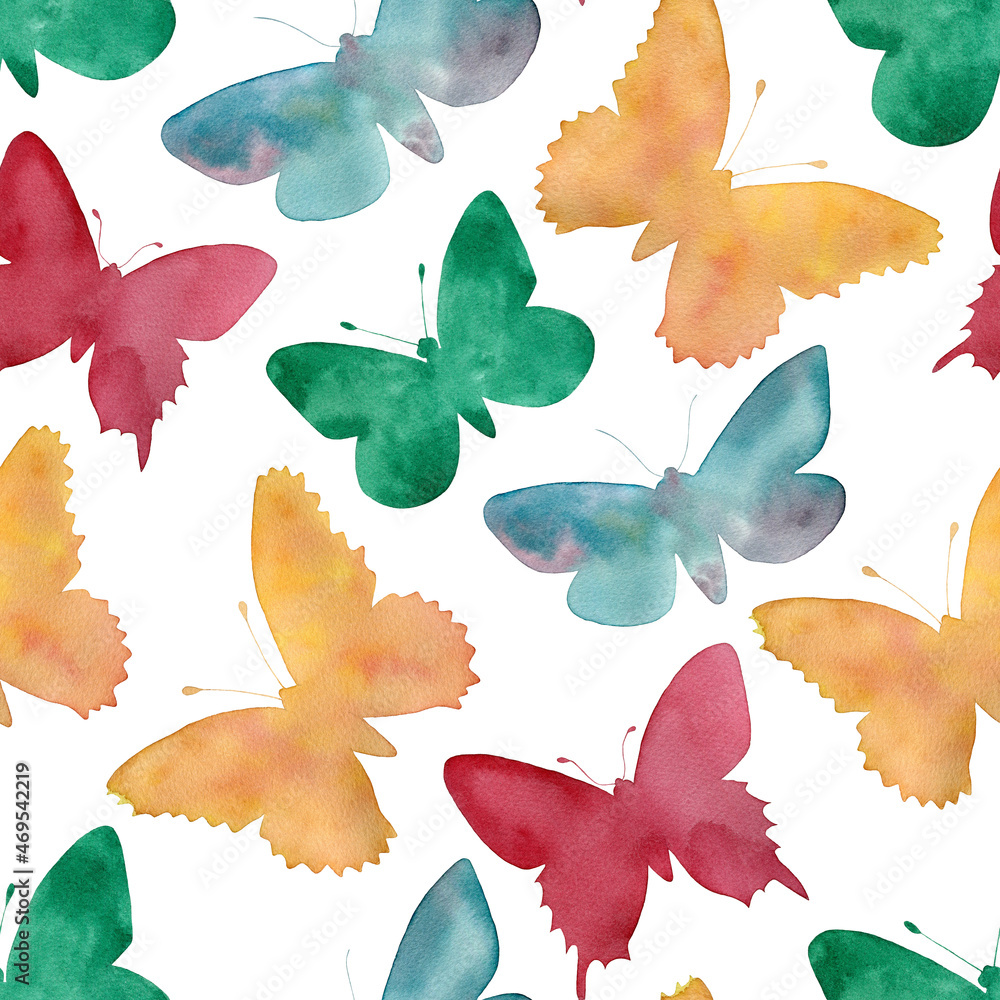 Colorful seamless pattern with butterflies. Backgrounds and wallpapers ...