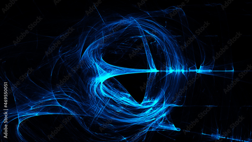 3d rendering cold energy or electricity flows on black background; for ...