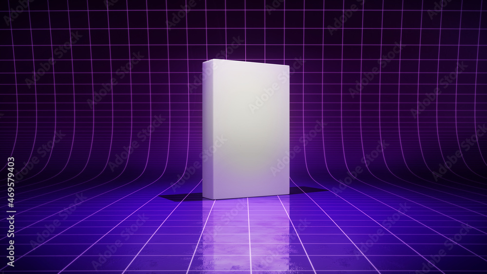 Retro software box, digital products template. A 3D rendering mock up ...