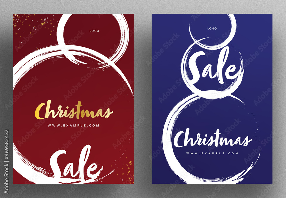 Red and Blue Christmas Card Layouts Stock Template | Adobe Stock