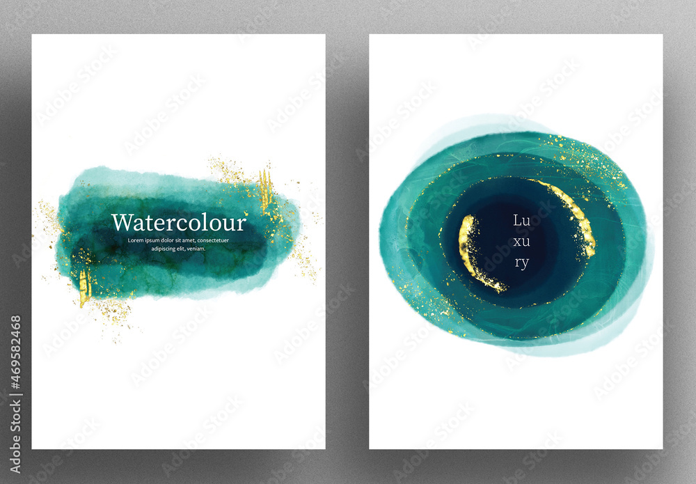 Poster Layouts with Minimal Watercolor Painting Stock Template | Adobe ...