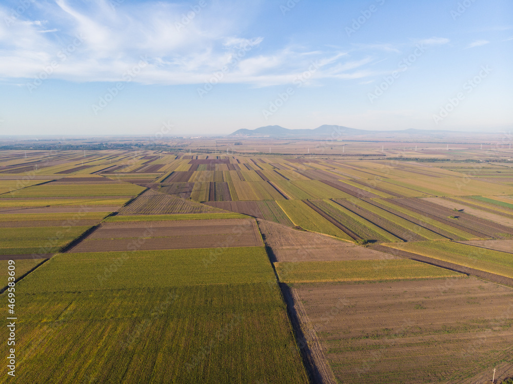 Arable land and road. Aerial photography. Stock Photo | Adobe Stock