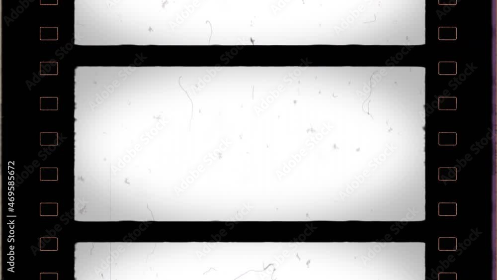 70 mm Film Frame 4K with Sprocket Hole and Noise, Dust, Hair, Scratches ...