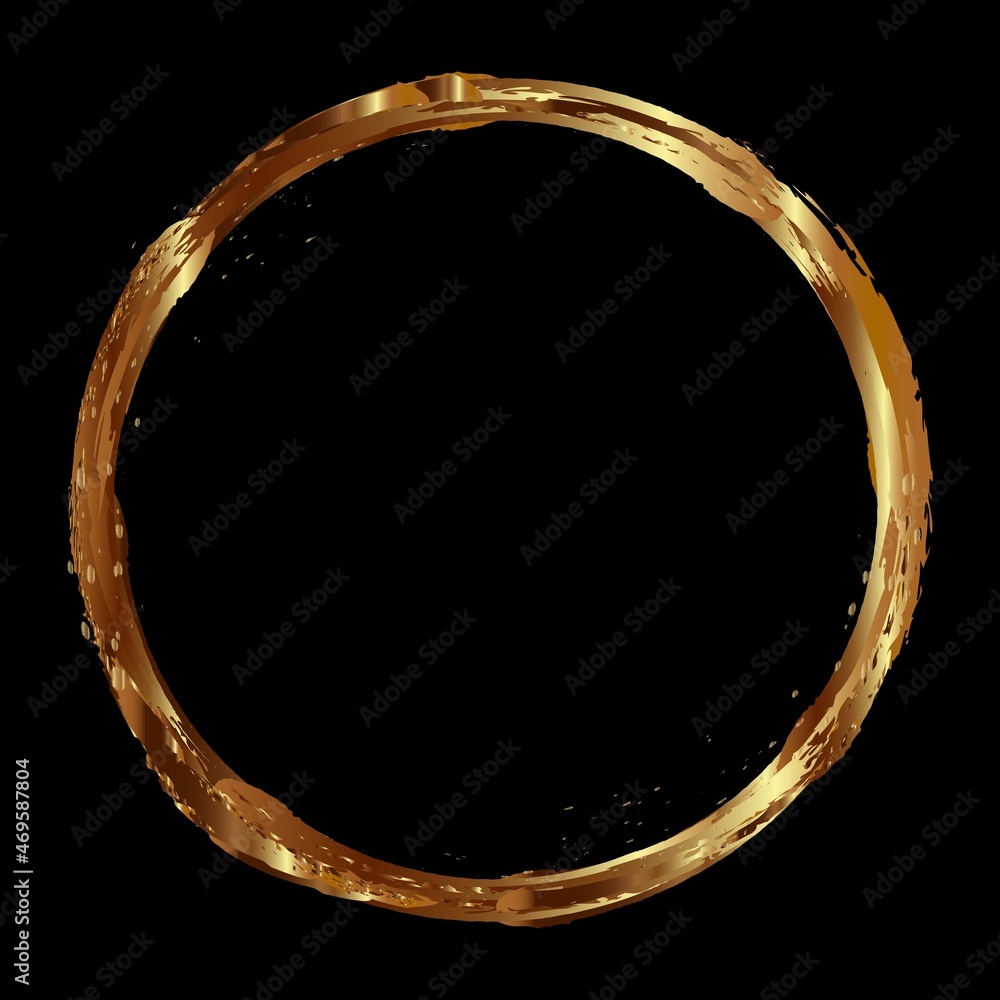 Round gold vector frame.Trendy abstract template with Circle gold ...