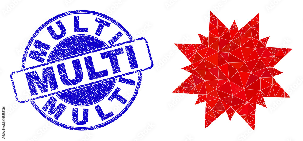 Low-Poly polygonal multi pointed star symbol illustration, and MULTI ...