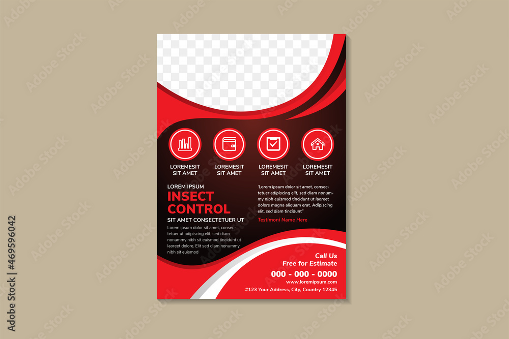 insect control flyer design template. pest killer poster design with ...