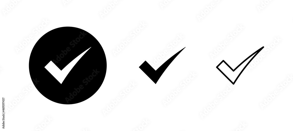 Check mark icons set. Tick mark sign and symbol Stock Vector | Adobe Stock