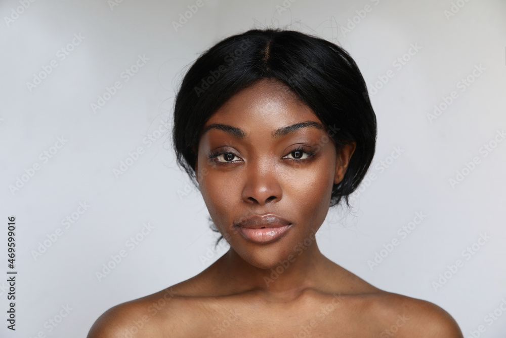 Beautiful black woman. African american woman with clean healthy skin ...