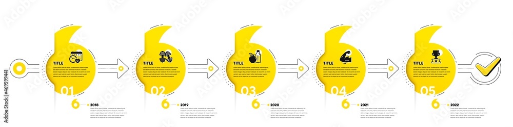 Quotes bookmarks journey infographics. Gym Infographic timeline with 5 ...