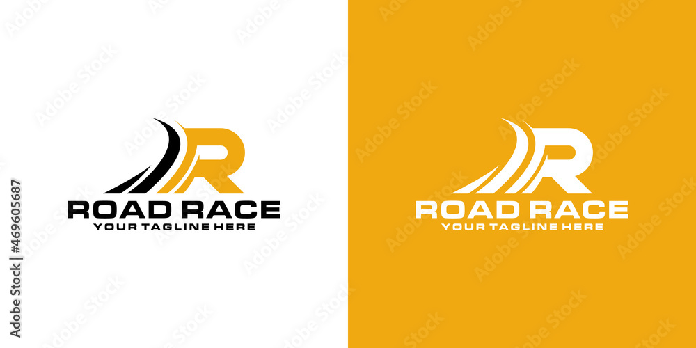 Vecteur Stock logo design letter R and road racing, logo racing ...