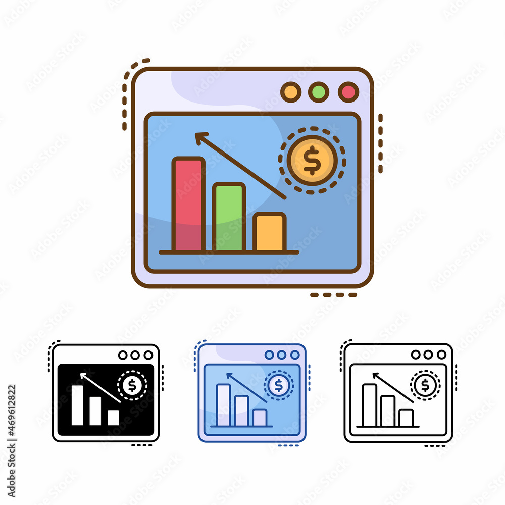 website growth analysis vector icon isolated on white background ...