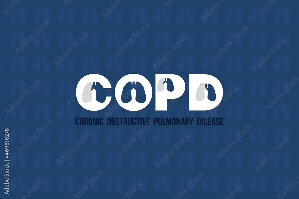 COPD Logo concept with Lung negative space. Chronic Obstructive ...