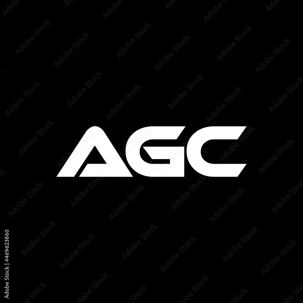 AGC letter logo design with black background in illustrator, vector ...