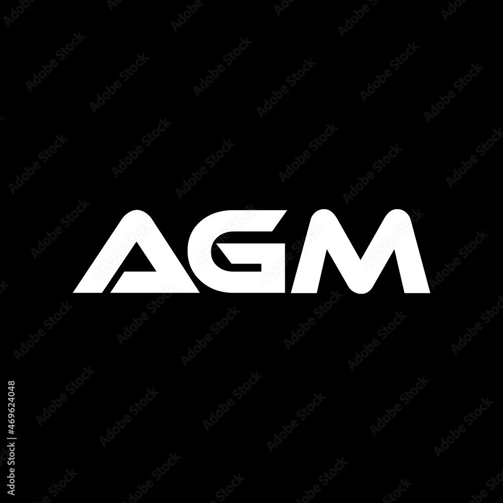AGM letter logo design with black background in illustrator, vector ...