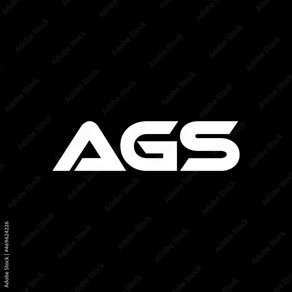 AGS letter logo design with black background in illustrator, vector ...