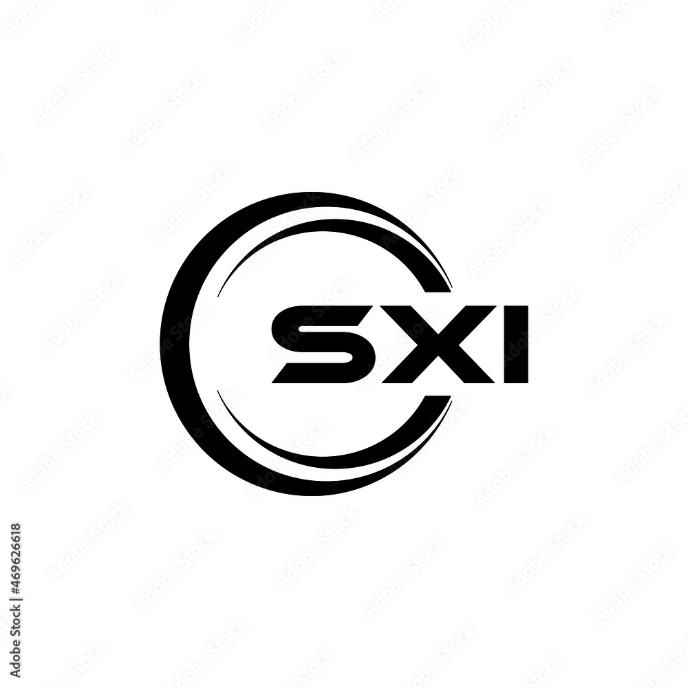 SXI letter logo design with white background in illustrator, vector ...
