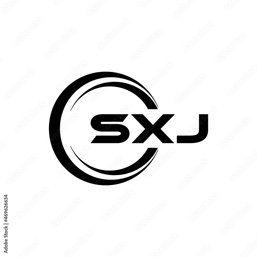 SXJ letter logo design with white background in illustrator, vector ...