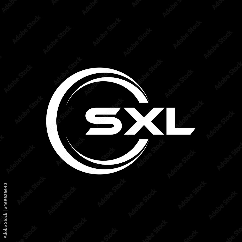 SXL letter logo design with black background in illustrator, vector ...