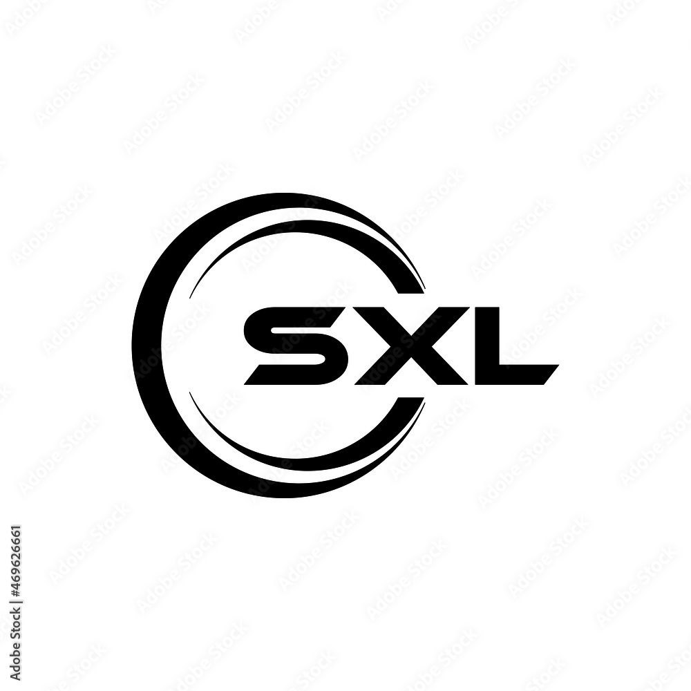 SXL letter logo design with white background in illustrator, vector ...